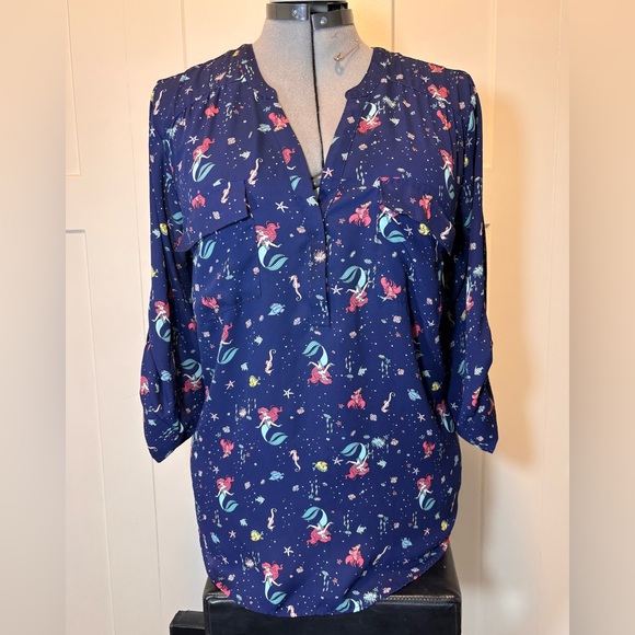 torrid | Tops | Disney Navy Blue Ariel Blouse | Poshmark